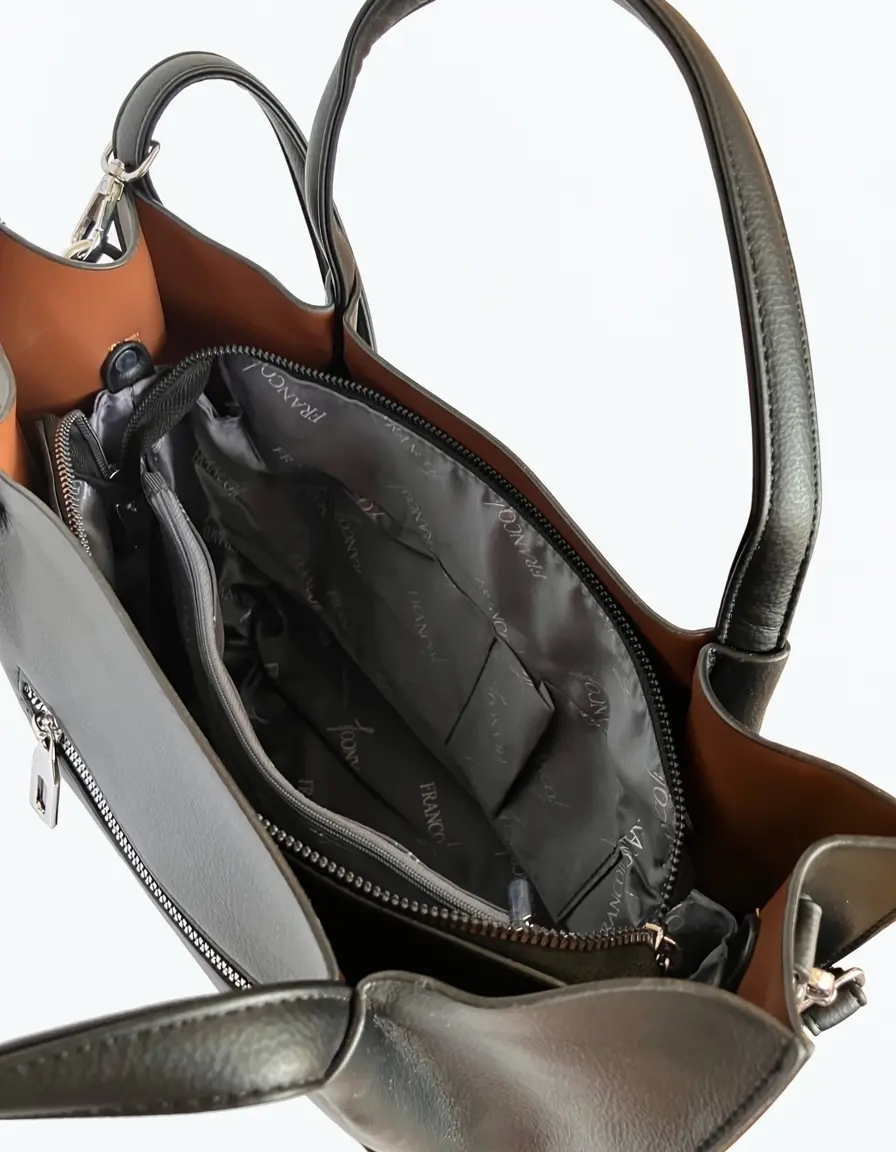 Сумка женская QOZA черная 6л из искусственной кожи - купить