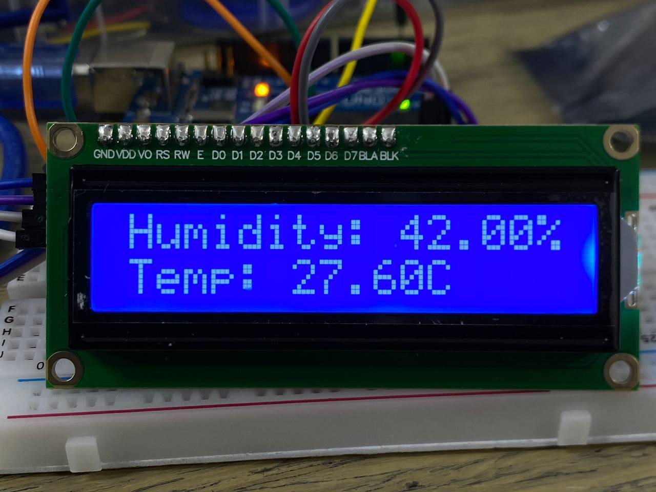 Метеостанция с дисплеем LCD1602 на Arduino