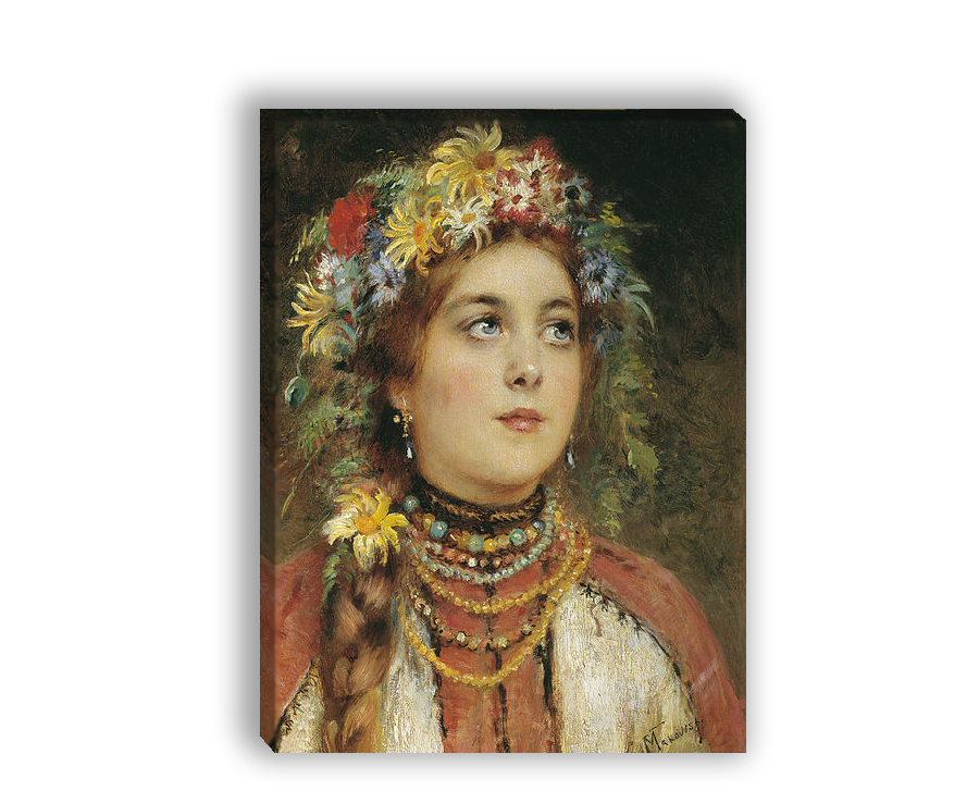Картина для интерьера "Русская красавица (Девушка в венке)", художник ...