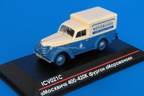 MODEL CARS Moskvich-400-420K Van Ice Cream 1:43 ICV021S