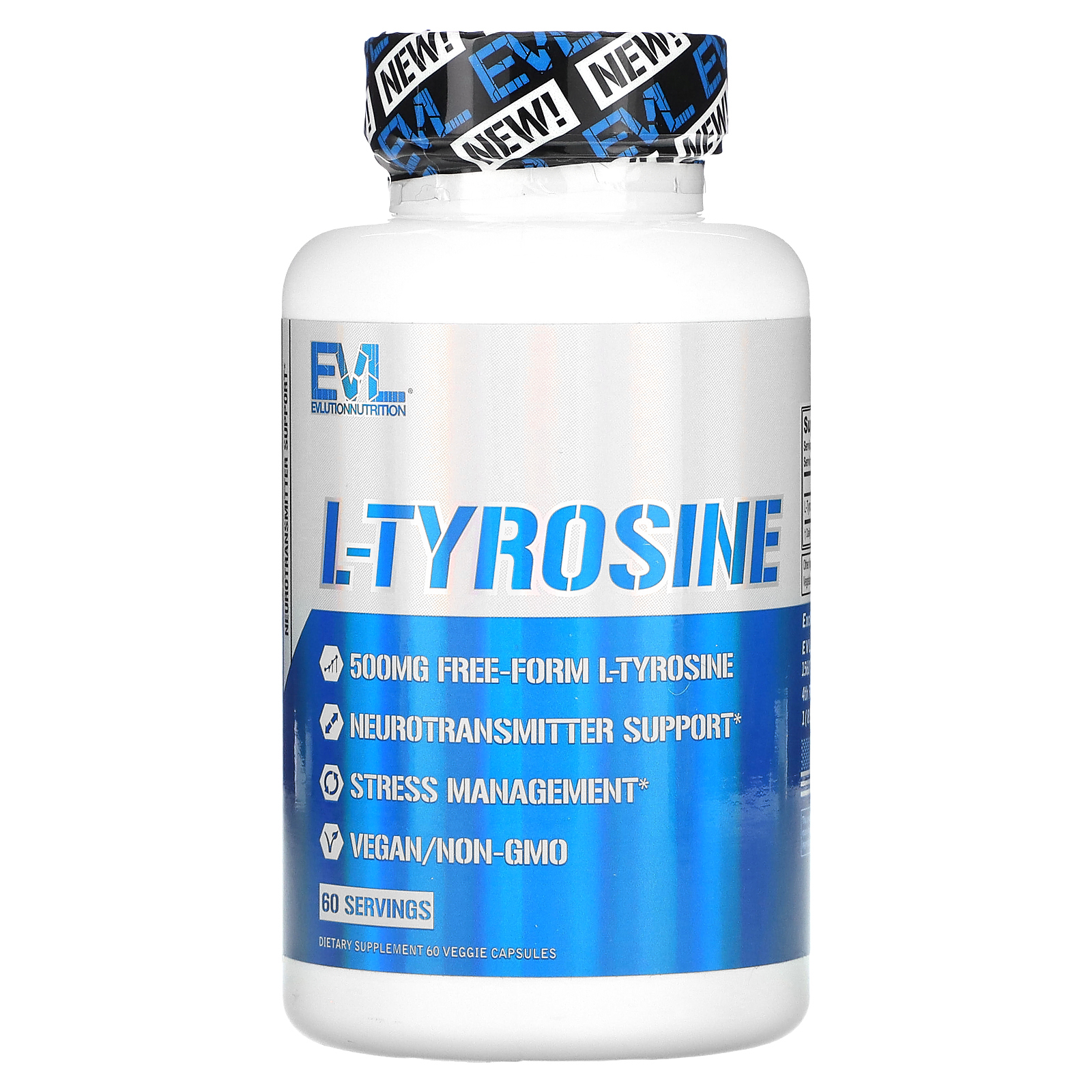 EVLution Nutrition, L-тирозин, 500 мг, 60 растительных капсул EVL-02818 ...