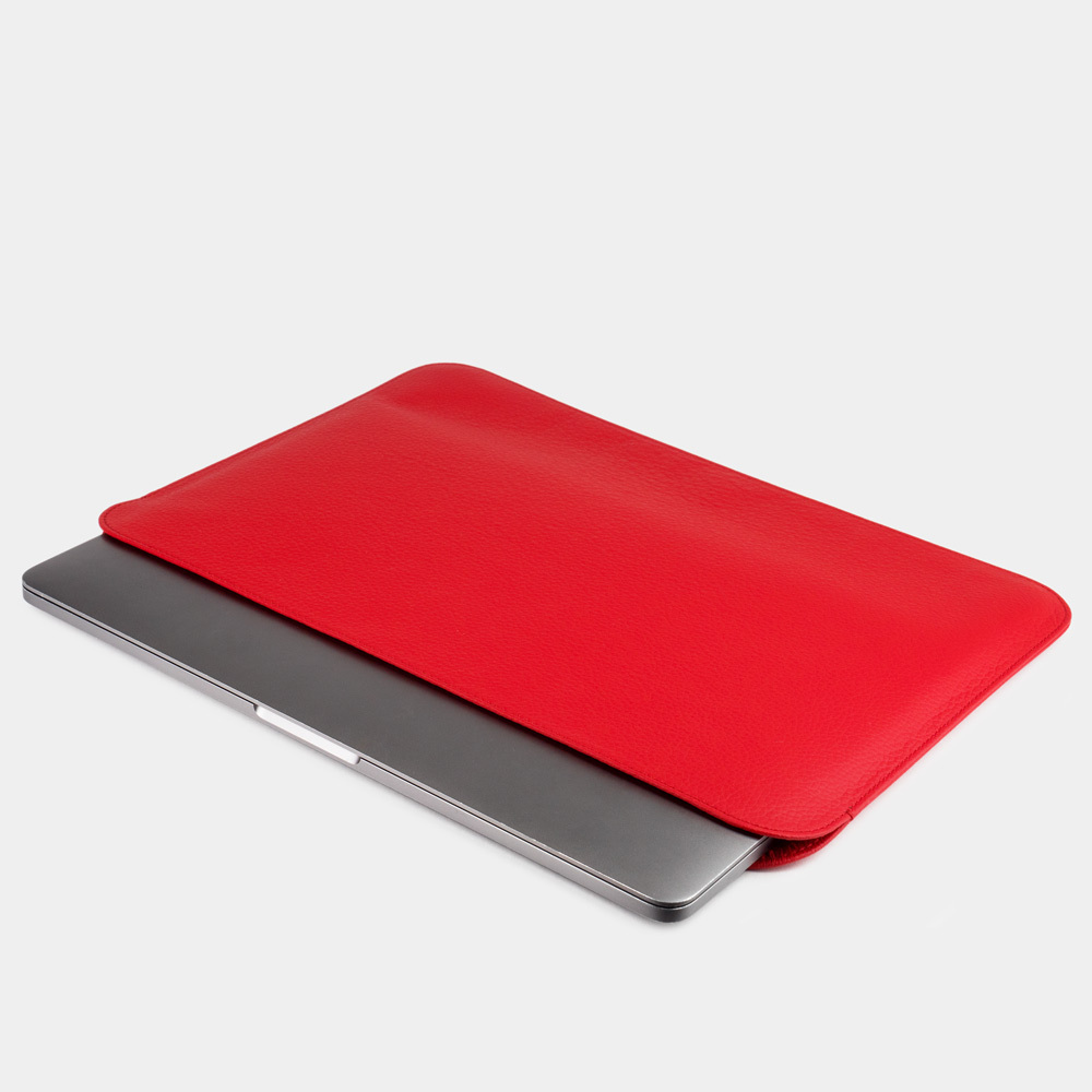 Чехол для MacBook 13-14' и документов из кожи теленка, красного цвета ...