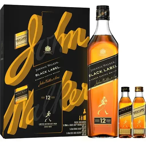 Johnnie Walker Black Label 12YO 0,7 л. + 2 Johnnie Walker 0,05 мл. – купить за 19 865 тг. | Newxo