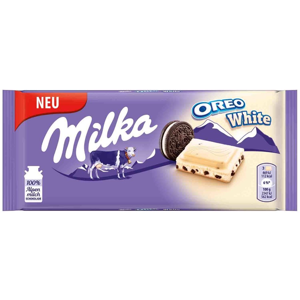 Купить «Шоколад Milka Oreo White / Милка белый шоколад с печеньем орео ...