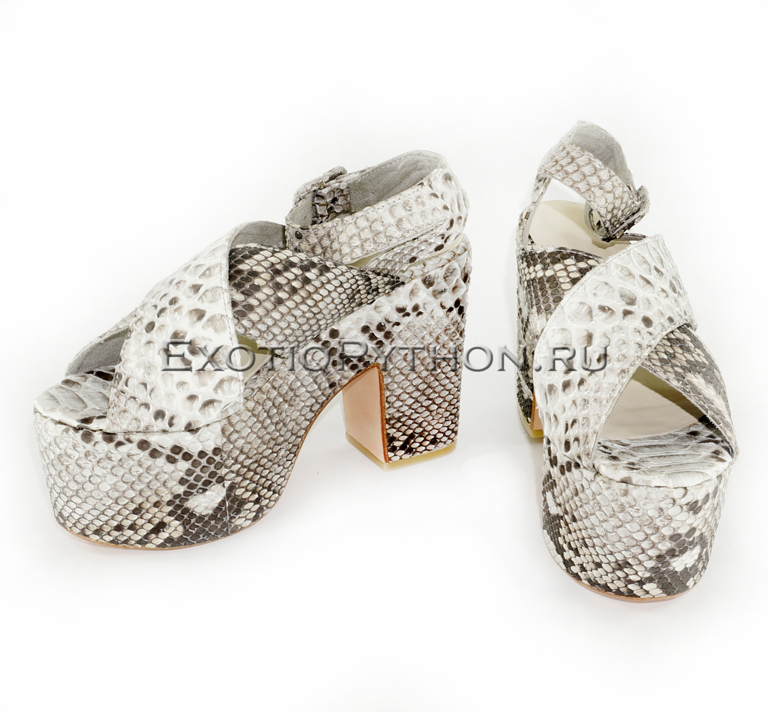 Босоножки на платформе из кожи питона SH-100 - Exotiq Python