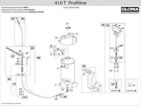 Распылитель Gloria 410T Profiline (10 л) (Артикул: 000412.0000) – 22 ...