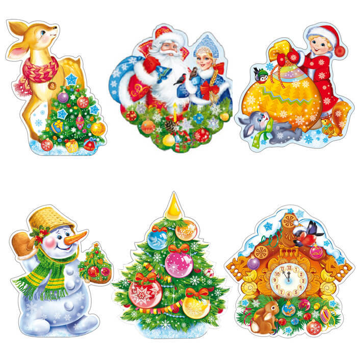 Комплект "Новогодние персонажи", 6 шт., А4 - купить за 339 руб | Москва ...