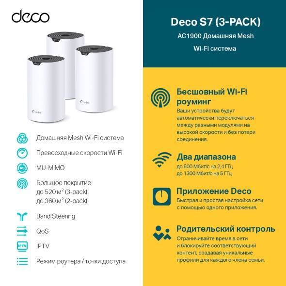 TP Link Deco S7 Mesh AC1900 Whole Home Mesh Wi Fi System