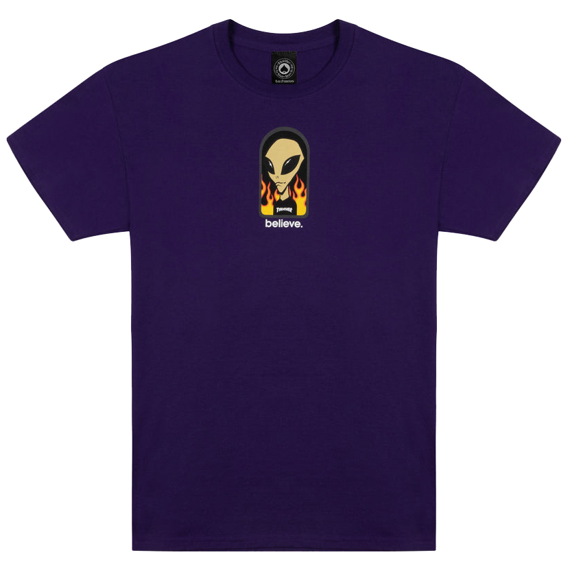 Футболка Thrasher X Aws Believe Purple купить в Спб в skateshop.ru с ...