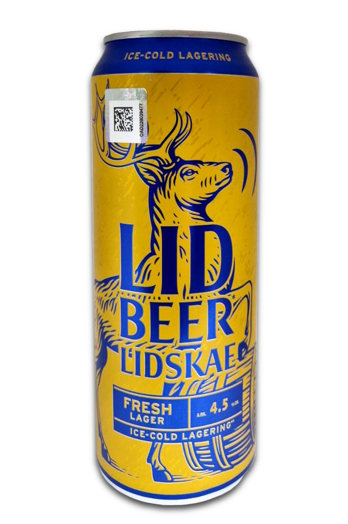 Пиво Лидское "LIDSKAE LID FRESH LAGER" светлое 0,45л. ж/б - купить не ...