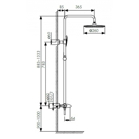 Душевая система KAISER Plane 07182 с термостатом и изливом– купить в ...