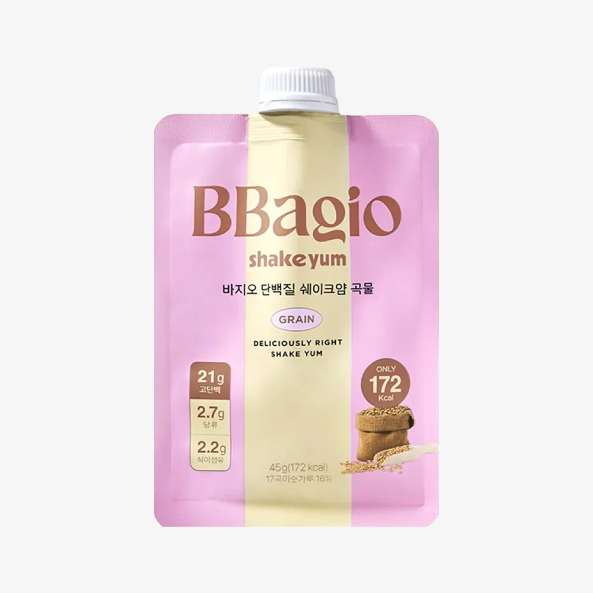 BBAGIO Протеиновый шейк со вкусом злаков Grain Shake Yum (1 шт * 45 г ...