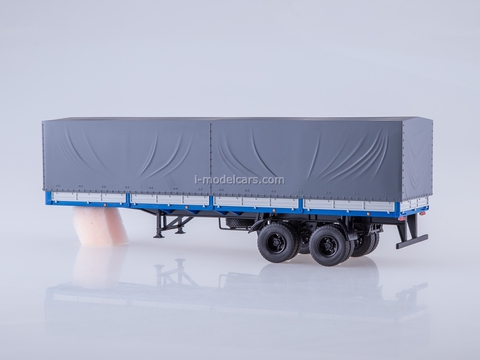 MODEL CARS Semitrailer two-axle board MAZ-93971 blue-gray 1:43 AutoHistory