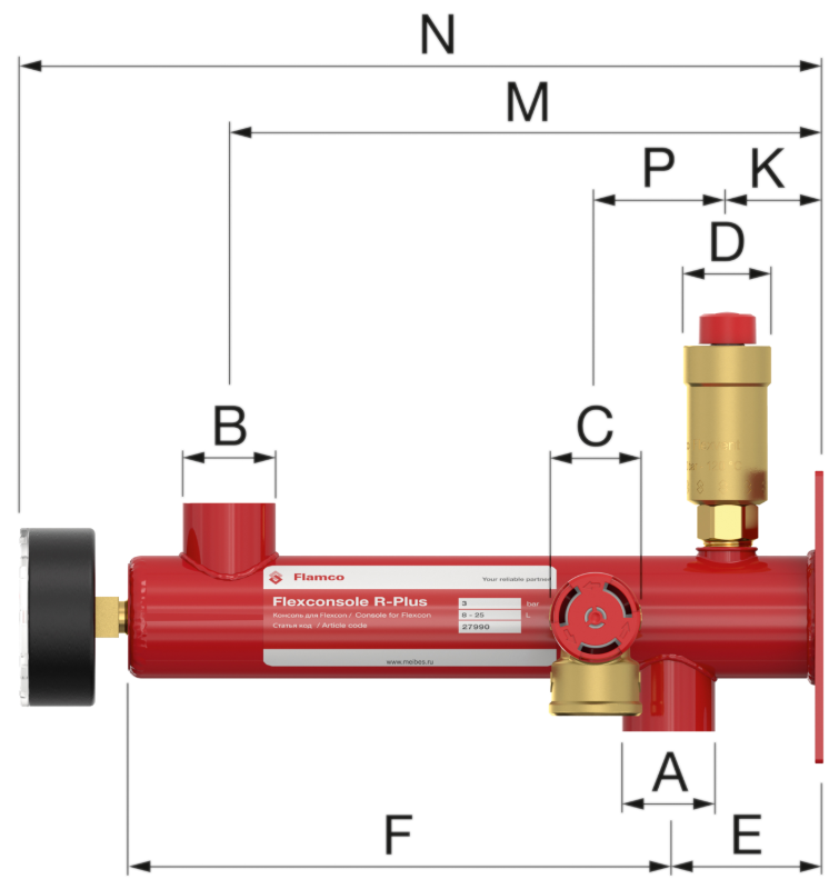 Консоль настенного монтажа FL 27990 Flamco Flexconsole R Plus 3/4"х3/4 ...