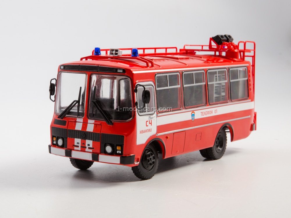 PAZ-3205 AG-12 (3205) AGDZS fire bus 1:43 Modimio Our Buses Special #2