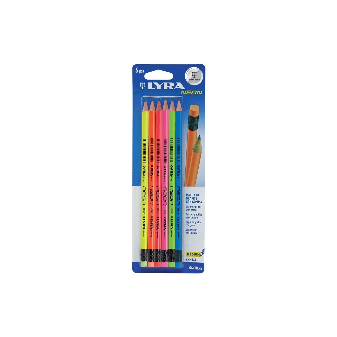 Bakıda Karandaş \ Карандаши NEON LYRA HB WITH ERASER Lyra — Alinino.az