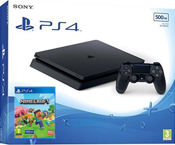 Sony PlayStation 4 Slim Blu ray Edition 500 Black CUH 2216A Minecraft Gameconsol
