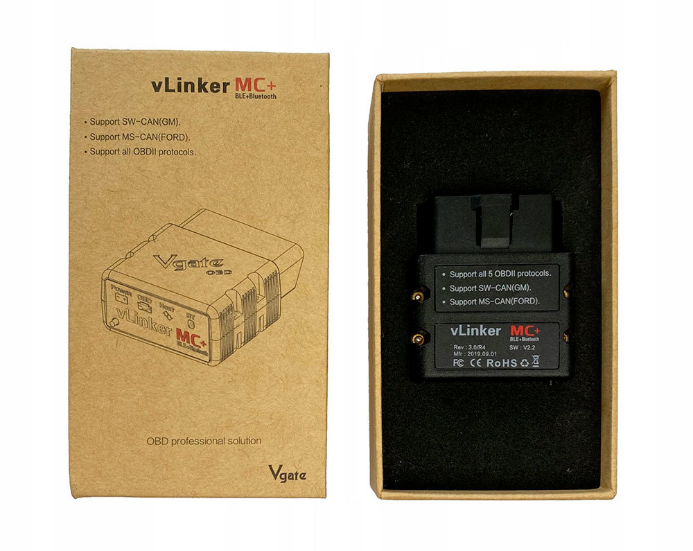 Купить Vgate vLinker MC+ (BLE+Bluetooth 4.0) - автомобильный сканер