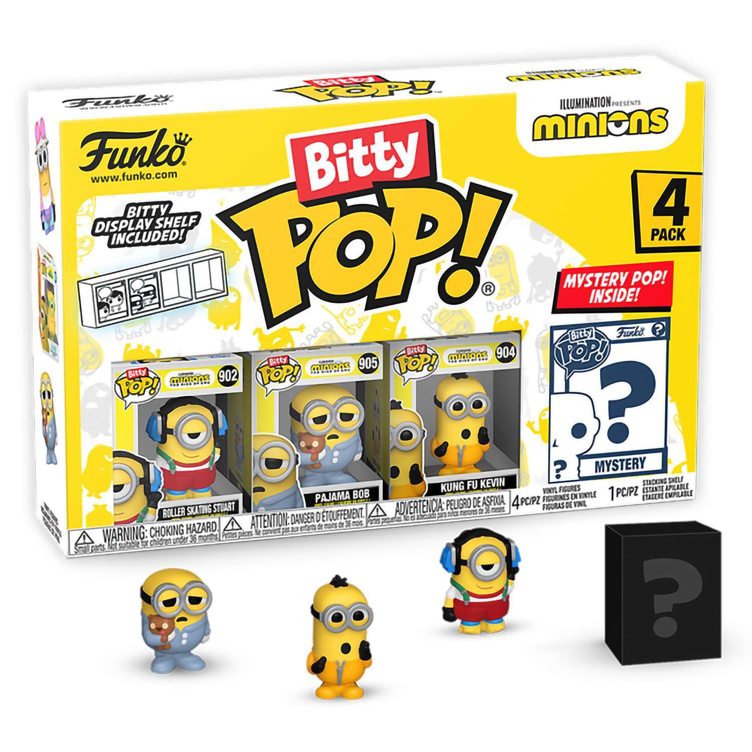 Funko Bitty POP! Minions (Roller Stuart + Pajama Bob + Kung Fu Kevin ...