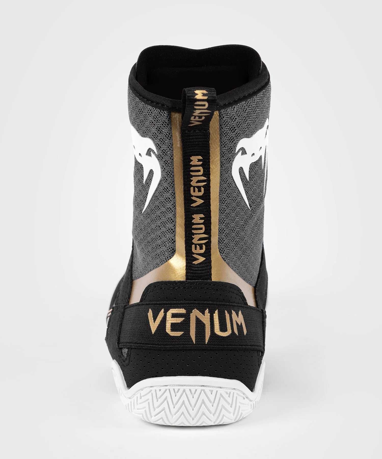 Купить боксерки Venum Elite Black/White-Gold