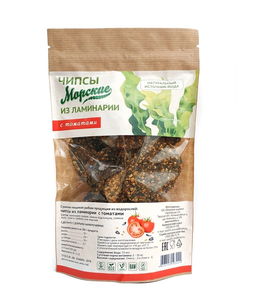 Морские чипсы из ламинарии с Томатом 50 гр – купить в интернет-магазине ...