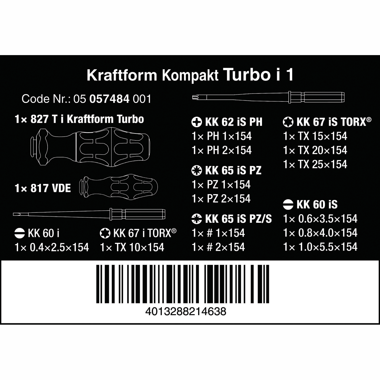 Набор Kraftform Kompakt Turbo i 1 VDE Wera 05057484001 - купить по низкой цене с доставкой ...