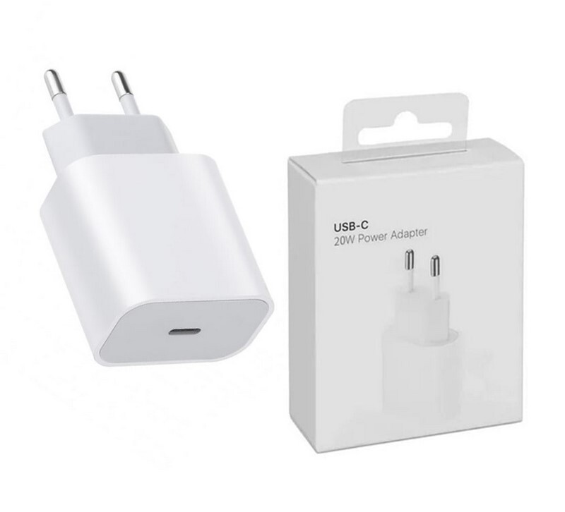 Сетевой адаптер питания USB-C PD 20W (белый) с лого – купить оптом за ...