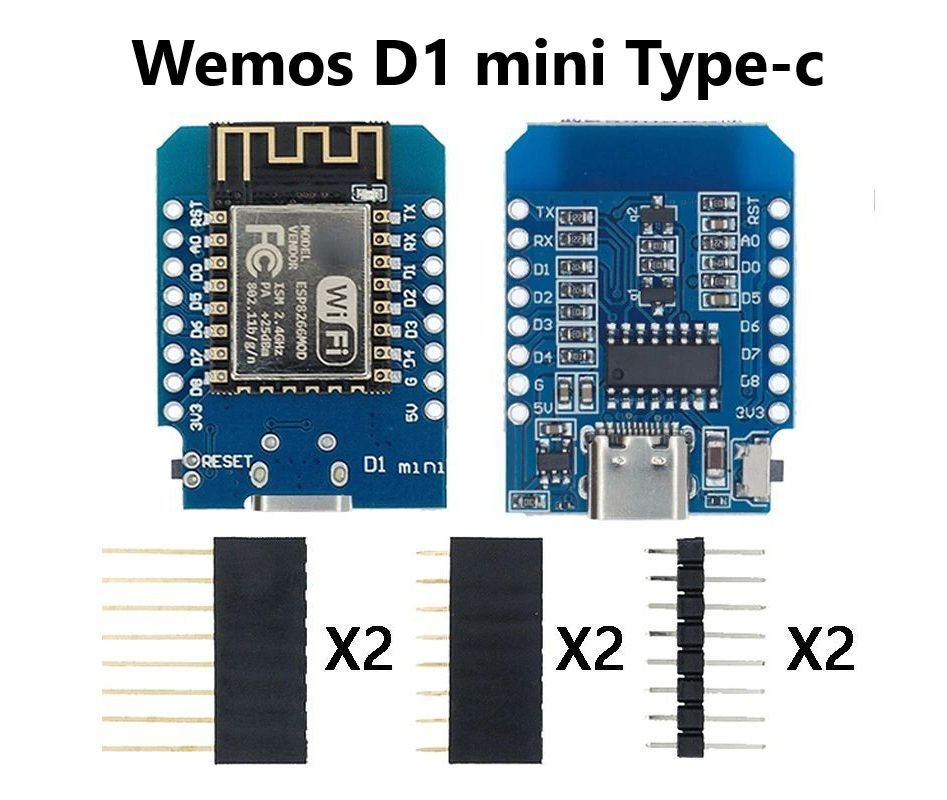 Контроллер на Wi-Fi модуле ESP8266 WeMos D1 Mini разъем Type-C - описание, купить, цена