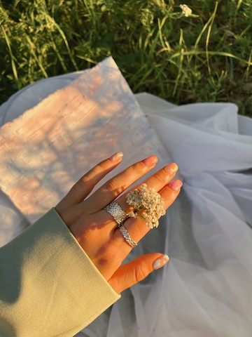 Серебряное кольцо "Движение"