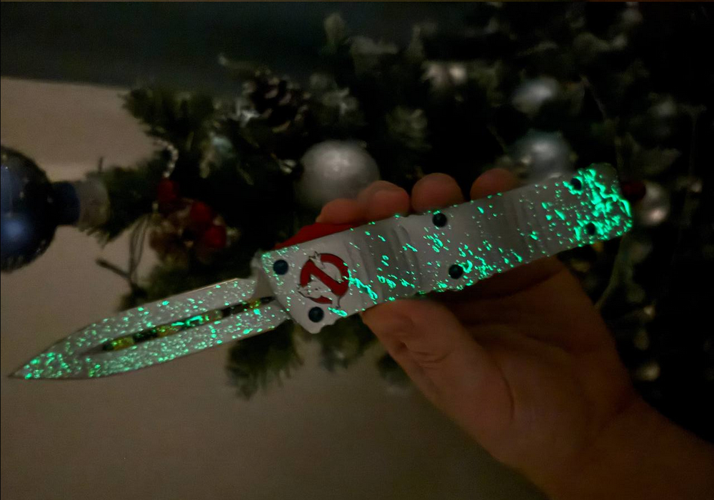 Нож Microtech Combat Troodon 142-1GBS Ghostbuster Slime White ...