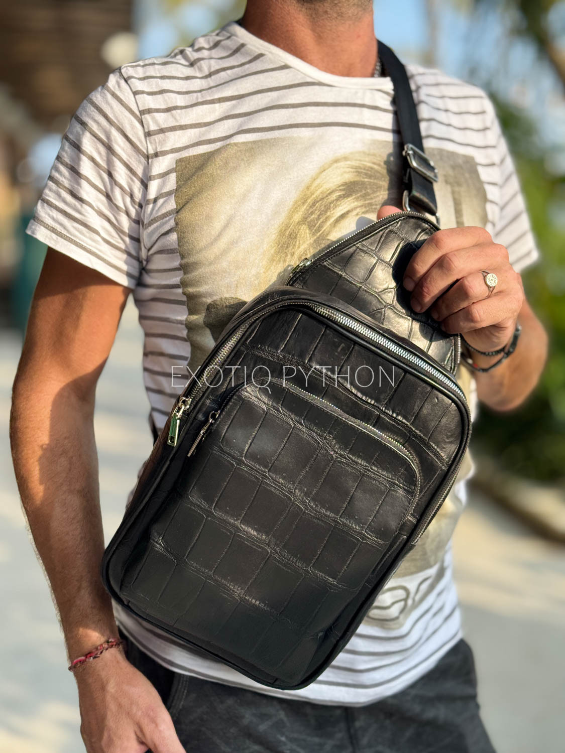 Мужская сумка из крокодила BG-509 - EXOTIQ PYTHON