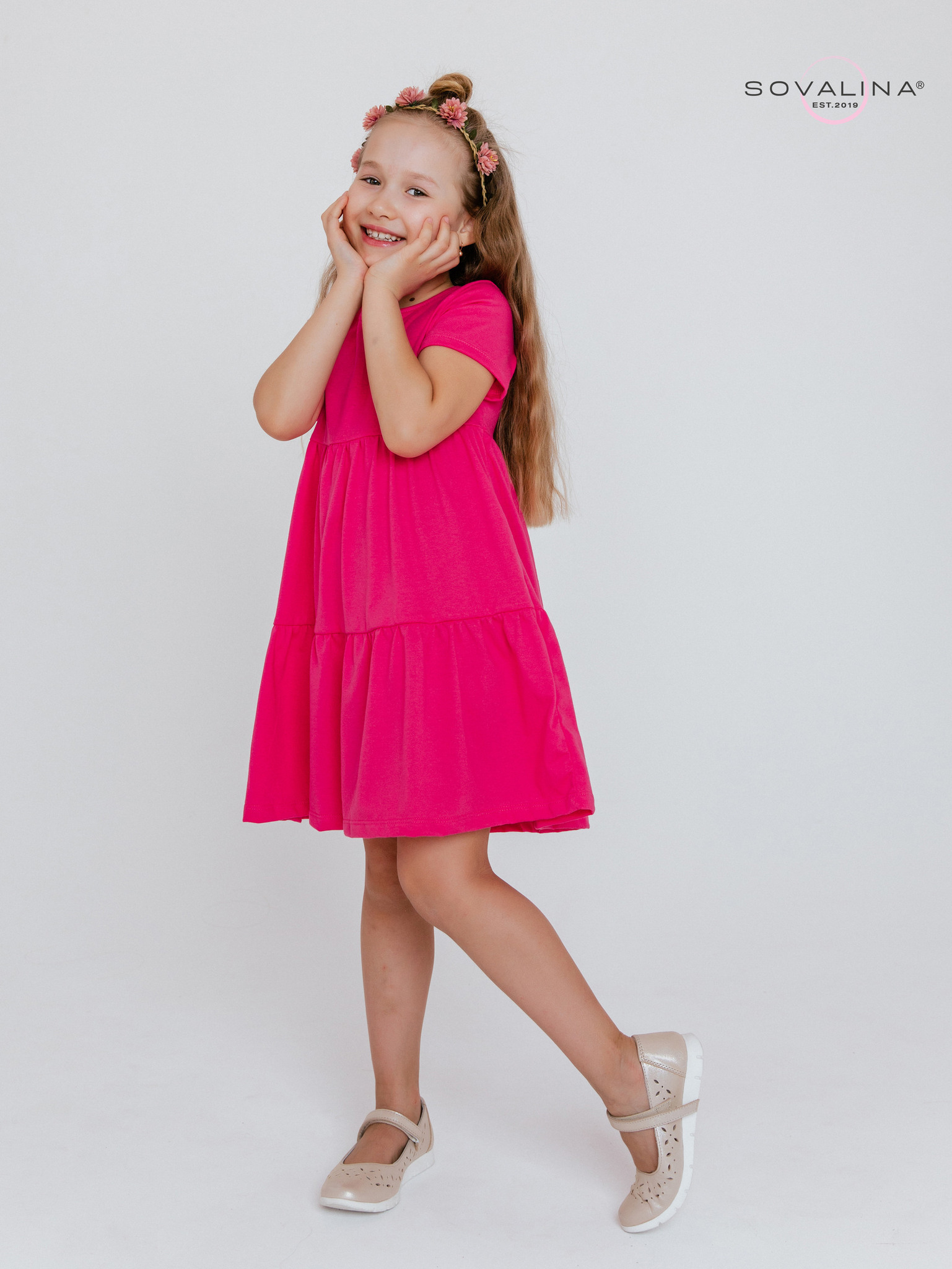 Платье Тия фуксия 3031 для ребенка – купить оптом с доставкой по России ...