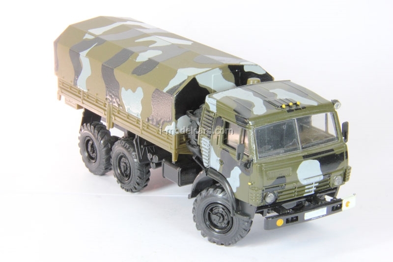 MODEL CARS KAMAZ-43101-028 with awning camouflage (slewing wheels ...