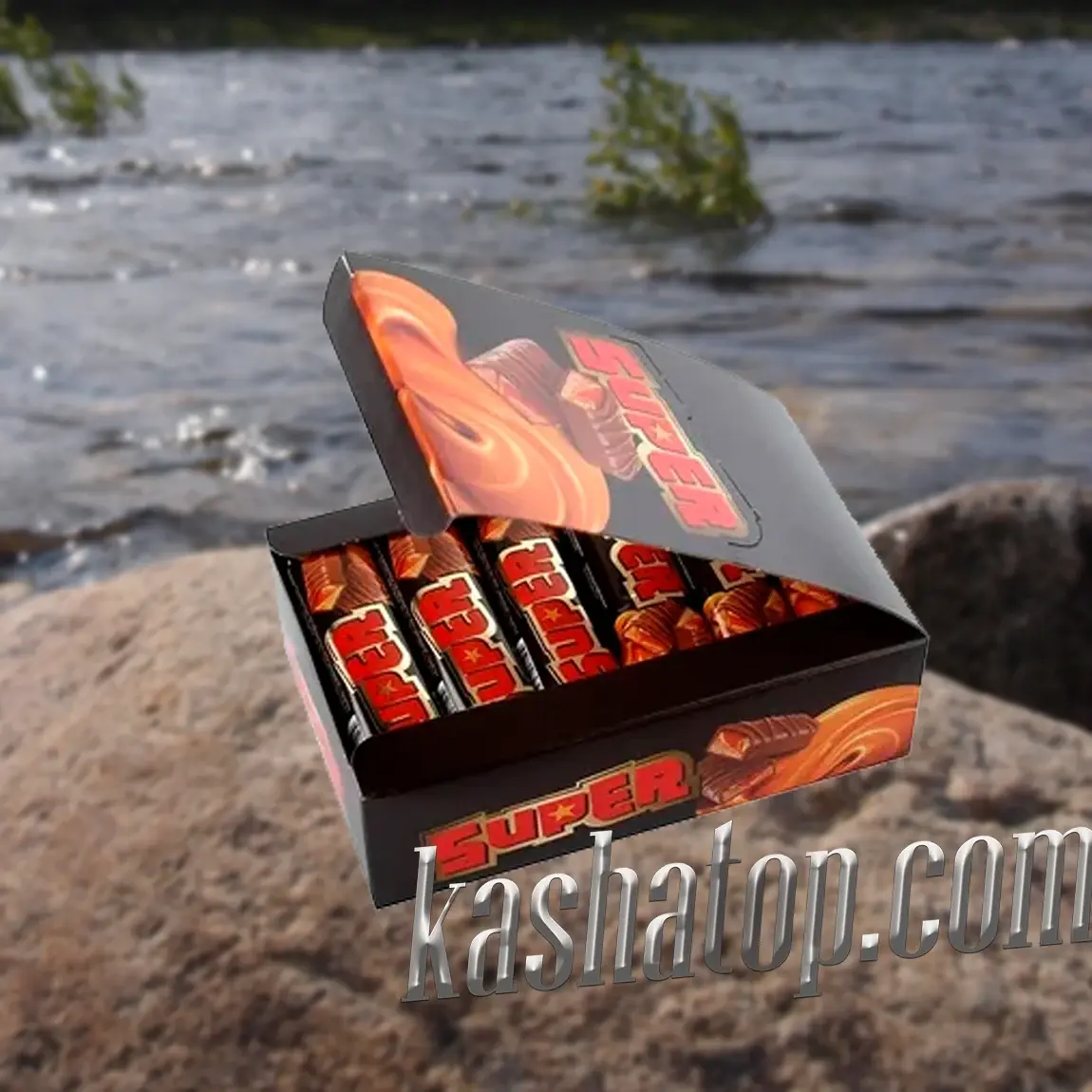 Шоколадный батончик с нугой и мягкой карамелью Super - 720г упаковка из ...