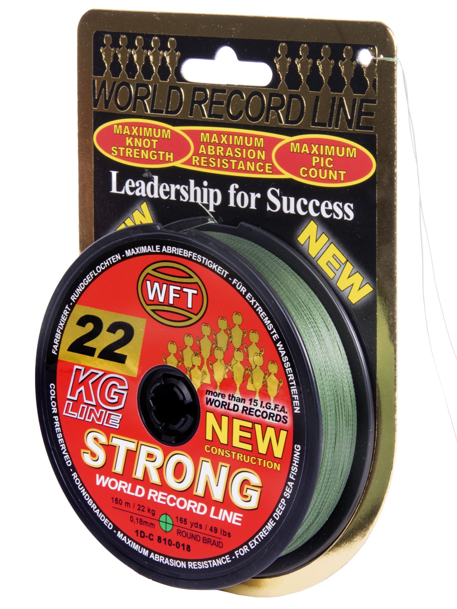 Леска плетёная WFT KG STRONG Green 150 м, 0,18 мм, арт. 1D-C-810-018 ...
