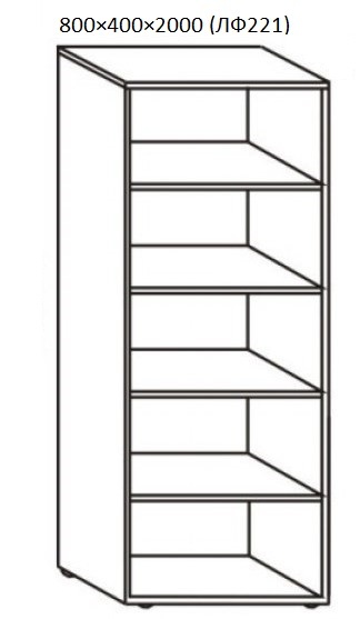 Шкаф - стеллаж открытый 800×400×2000 (ЛФ221) – купить за 8 700 ...