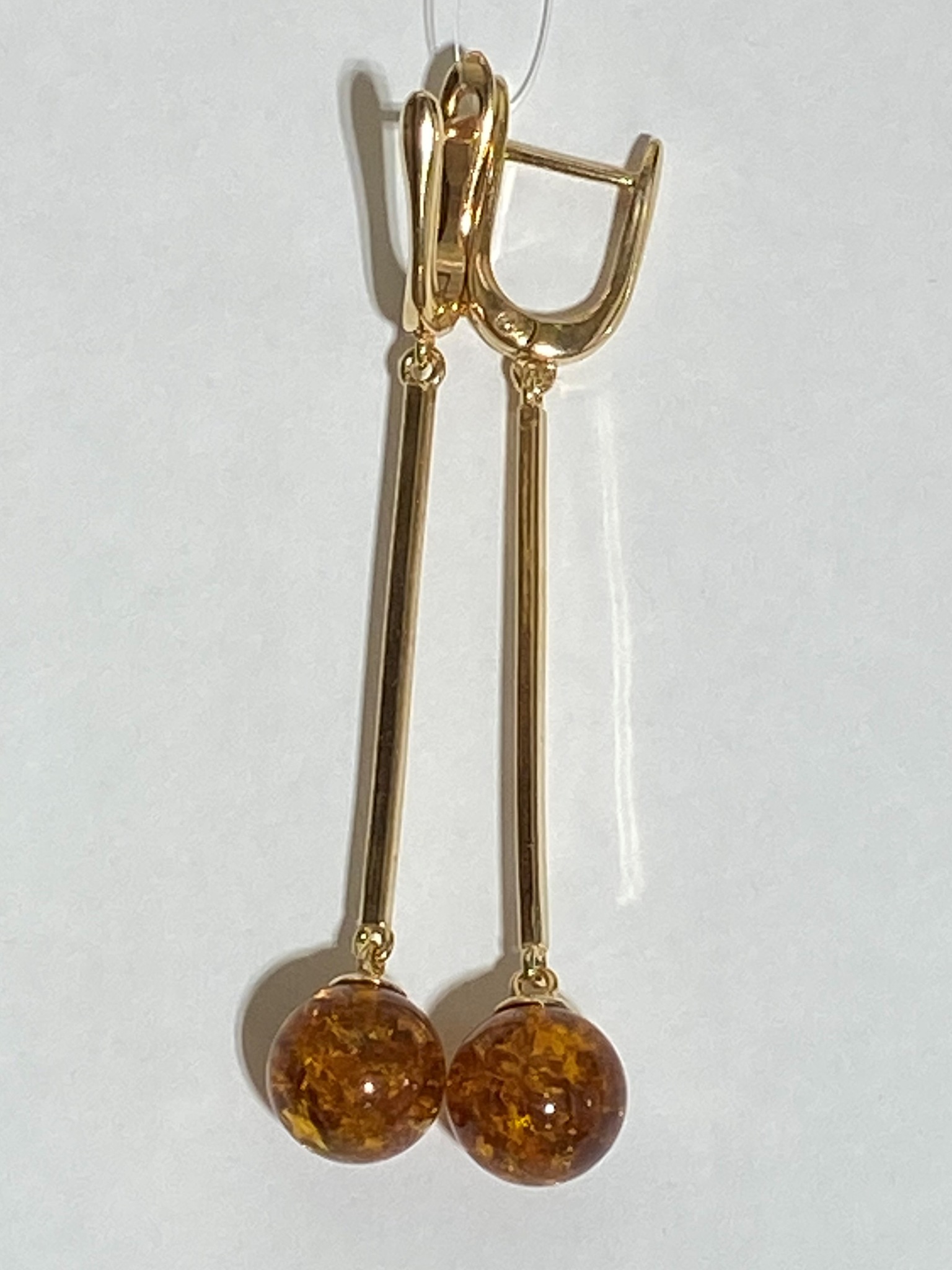 Янтарь 07912 (серьги из серебра) авторские крупные для женщин и девушек ...