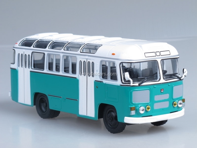MODEL CARS PAZ-672M white-green Soviet Bus 1:43
