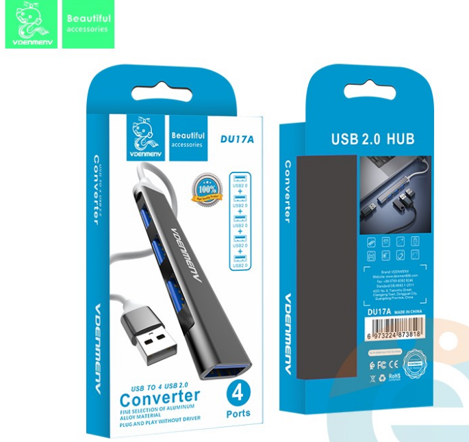 Mega Hub DENMEN DU17A 4USB USB 3.0 (черный) – купить оптом за 195 ...