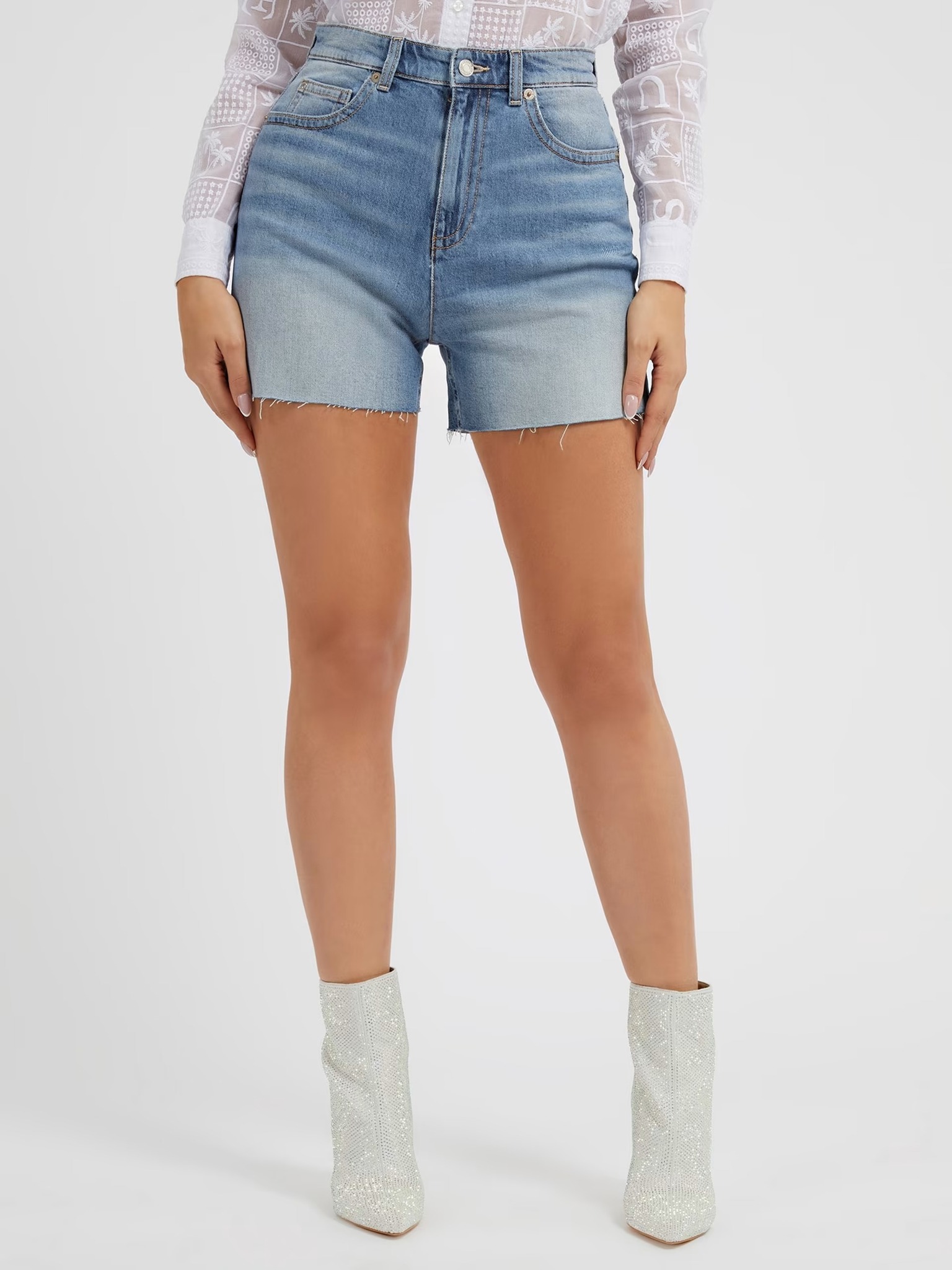 Шорты джинсовые женские GUESS, W3GD50D4MSF-PLAB - купить по выгодной ...