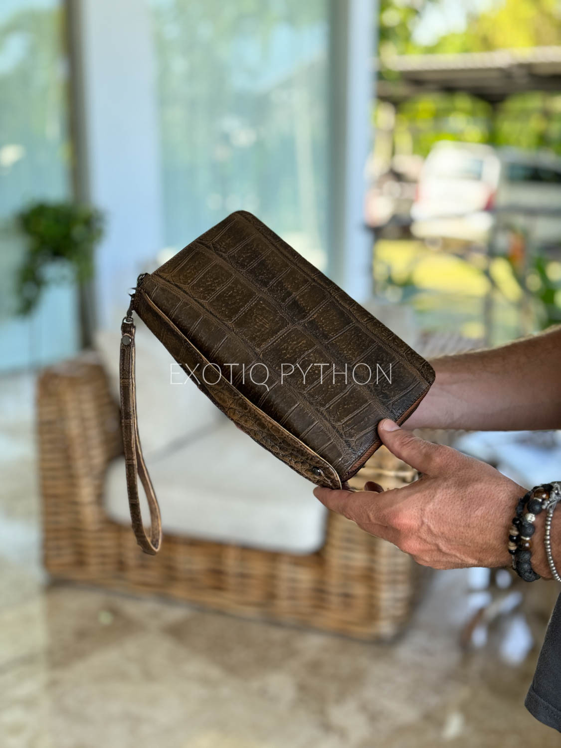 Портмоне органайзер из кожи крокодила WA-225 - EXOTIQ PYTHON