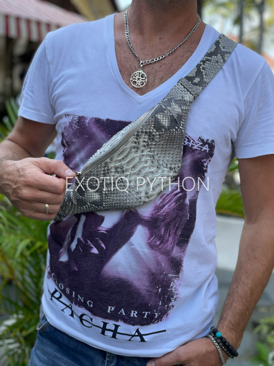 Поясная сумка из кожи питона BG-418 - EXOTIQ PYTHON