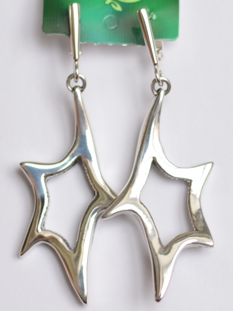 Звездочки (серьги из серебра) купить в ювелирном магазине в Москве.
