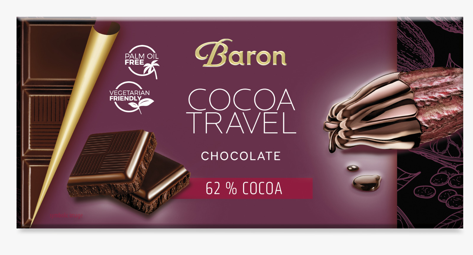 Купить Baron горький шоколад Cocoa Travel 90г, Производство: Польша ...