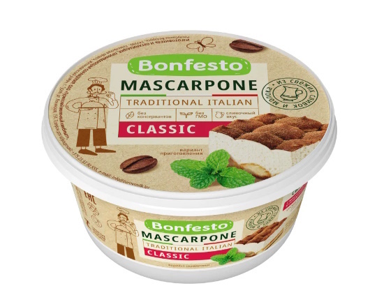 Сыр мягкий "Mascarpone Bonfesto" 250г. Бонфесто - купить с доставкой по ...