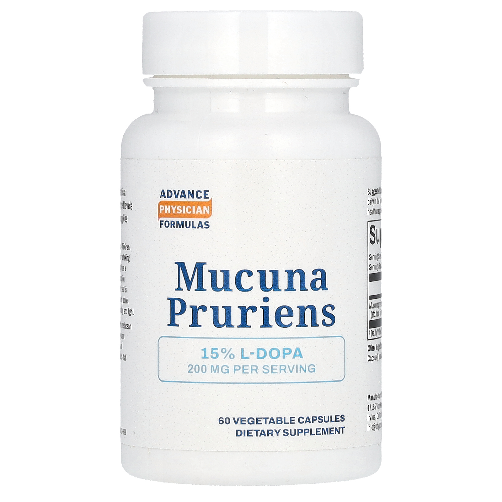 Advance Physician Formulas, Мукуна жгучая, 200 мг, 60 капсул APF-00037 ...
