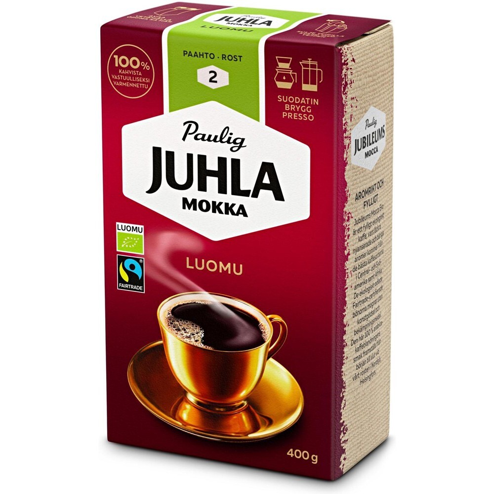 Заварной кофе Paulig Juhla Mokka Luomu Kahvi Suodatinjauhatus 400G ...