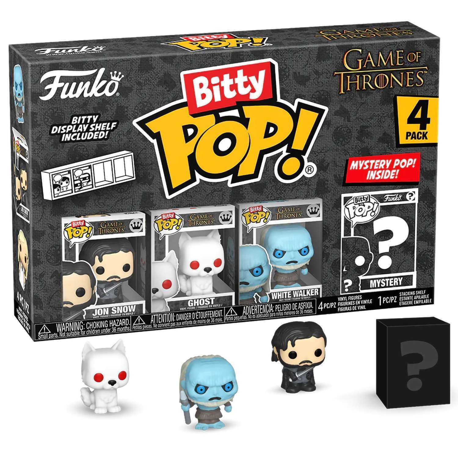Funko Bitty POP! Game of Thrones Jon Snow+Ghost+White Walker+Mystery (1 ...