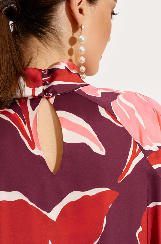 51425 Платье женское (бордовый принт) - купить онлайн | NELVA