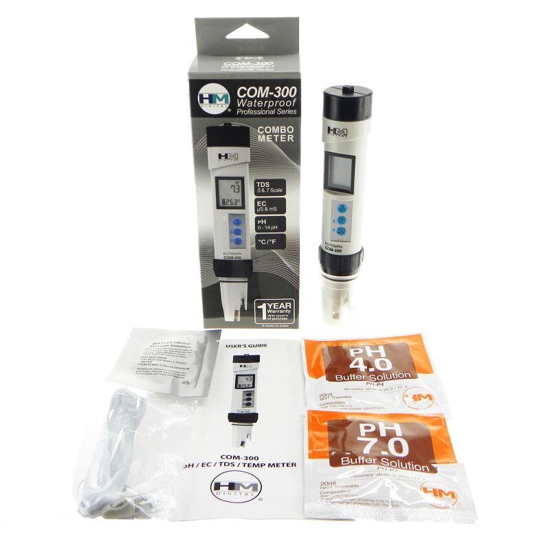 HM Digital COM-300 - Профессиональный водонепроницаемый PH/TDS/EC метр ...
